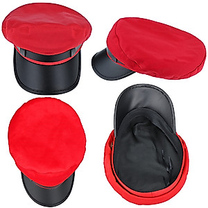 Women Classic Yacht Captain Sailor Hat Newsboy Cabbie Beret Cap (S-M) Red