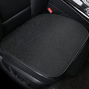 DEALPEAK Breathable Ice Silk Car Seat Cushions Four Seasons General Car Interior Anti-Skid Seat Covers Office Chair Mat (1PC Black)