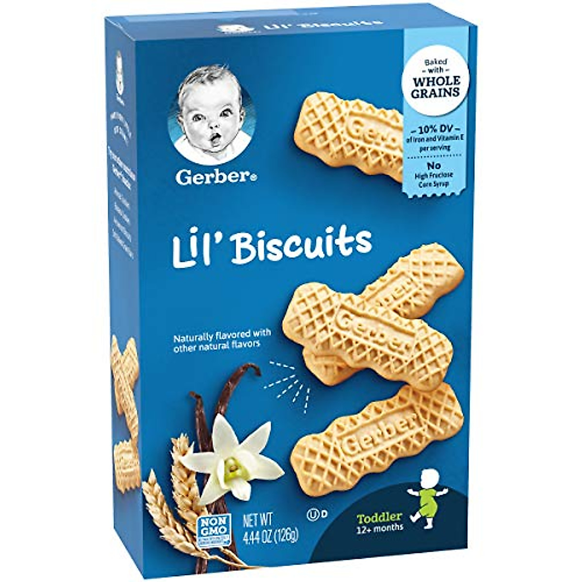 Gerber Toddler Lil' Biscuits (Vanilla Wheat Lil Biscuits, Pack of 4)