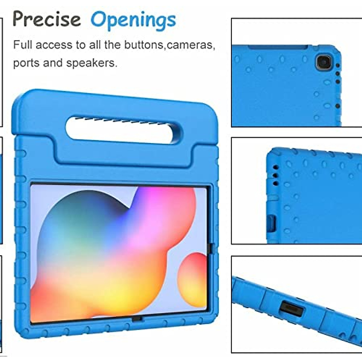 i-original Kids Case for Samsung Galaxy Tab S6 Lite 10.4 inch 2022/2020 Model (SM-P610/P613/P615/P619) - Shockproof Kids Bumper Cover Handle Stand EVA Case(Blue)