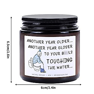 Another Year Older, Funny Birthday Gifts Candle for Men Friendship Gift for Him Humorous Present for Boyfriend, Husband, Lavender Scented Candles (4 oz)