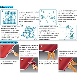 GLOW4U Ruby Red Gingham Adhesive Decorative Contact Paper Laminate Shelf and Drawer Liner 17.7x78 Inch