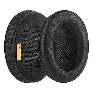 Geekria Elite Sheepskin Replacement Ear Pads for Bose QCSE QC45 QC35 QC35 ii QC25 QC15 QC2 AE2 AE2i AE2w SoundTrue SoundLink Around-Ear Headset Earpads, Ear Cups Cover Repair Parts (Black)