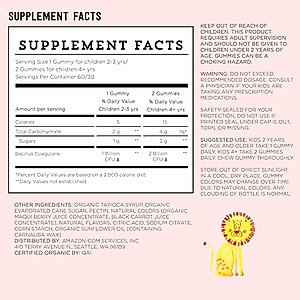 Amazon Brand - Mama Bear Vegan Probiotic, Berry, 60 Gummies, 1 Billion CFU per Gummy