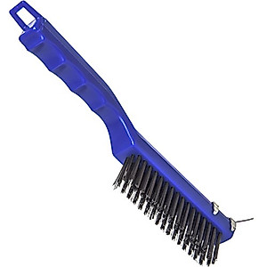 SPARTA 4067100 Flo-Pac Plastic Kitchen Brush, Grill Cleaning Brush, Griddle Brush With Scraper For Kitchen, Restaurant, Home , 11.38 Inches, Blue