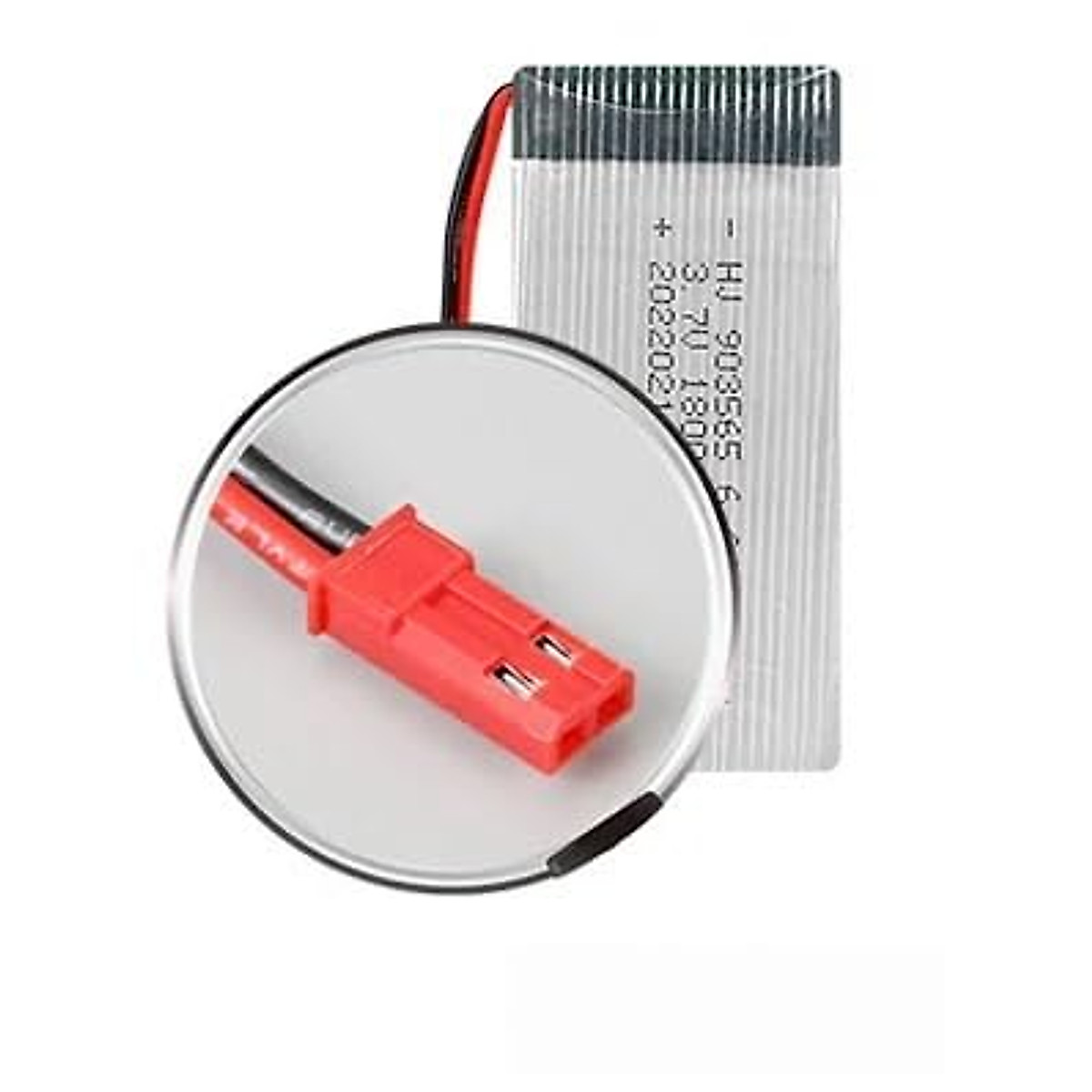 ELBFAE 3.7V 1800mAh 903565 Polymer Lithium Battery for Model Aircraft, Remote Control Aircraft, Drone Battery, High Rate Battery (Color : 1pcs-JST Plug)