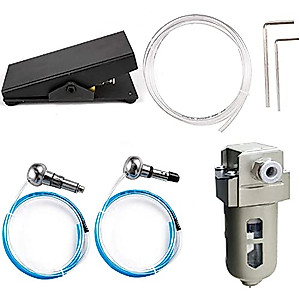 Dual-Head Pneumatic Jewelry Engraver Machine 110V 60Hz Pneumatic Hand Engraving Machines 400-8000 RPM Pneumatic Graver Handpiece Micro Engraer for Jewelry Crafts and Wrought Iron