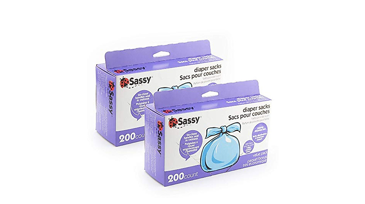 Sassy Disposable Diaper Sacks - Odor-Control, 200 Pack for Easy Disposal