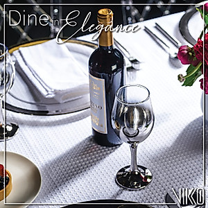 Vikko Décor Silver Ombre Wine Glasses: 14 Ounce Fancy Wine Glasses With Stem for Red and White Wine – Thick and Durable – Dishwasher Safe Goblets – Great Gift Idea – Set of 6 Decorative Wine Glasses