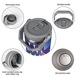 U.S. Philippines Flag Cute 30 Oz Tumbler with Handle Large Insulated Cup Stainless Steel Mug Gifts for Women Men