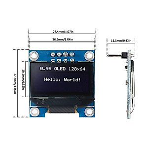 UMLIFE 10PCS 0.96" OLED Module 12864 128x64 OLED Display SSD1306 Driver I2C IIC Serial Self-Luminous Display Board Compatible with Arduino Raspberry PI (10PCS, Blue)