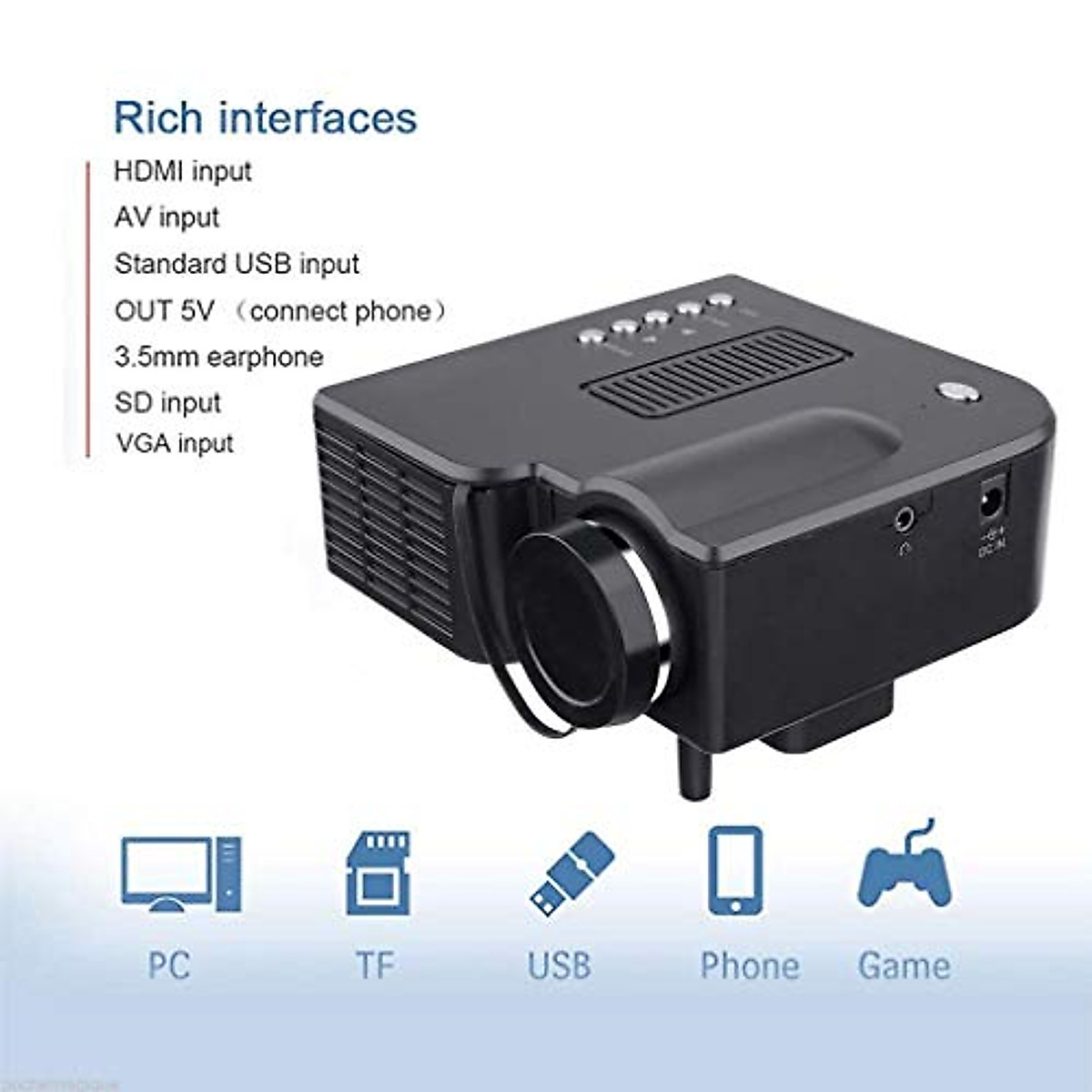 VIBY Mini Projector, Projector with Synchronize Smart Phone Screen,Portable Mini Projector Home Cinema Cinema