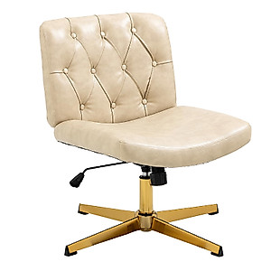 Targawerelax Criss Cross Desk Chair, Adjustable Office Chair no arms, Crisscross Chair, Home Office Desk Chairs no Wheels Cross Legged Office Chair Vanity Chair Computer pc Chair for Small Spaces