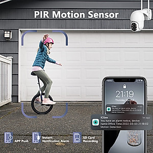 Neweyesee 2K WiFi Camera for Home Security - Outdoor 3MP Home Security Camera with Pan Tilt 360°View Color Night Vision Motion Detection 2 Way Audio IP66 Waterproof DC Powered Wireless Camera