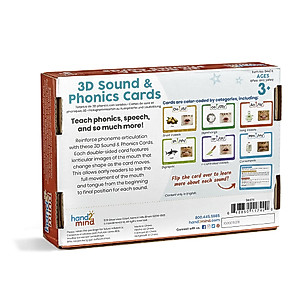 hand2mind 3D Sound and Phonics Cards, Phonemic Awareness, Phonics Flash Cards, Letter Sounds for Kindergarten, Speech Therapy Toys, ESL Teaching Materials, Science of Reading Manipulatives