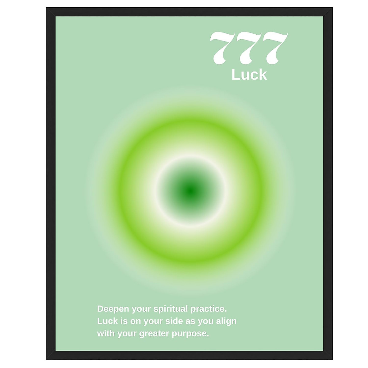 Angel Number 777 Art Print, Energy Aura Gradient Print, Spiritual Posters, Magical Spirit Guide, Divine Connection Wall Art - 8x10 in. LAMINATED - No Frame