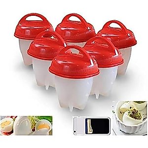 6 Pcs Egg Cooker and Steamer Silicone Poached Egg Cups for Boiling Eggs Hard Boiled Egg Maker Silicone Egg Mold - Poached Egg Cooker Hardboiled Egg Making Poached Egg Holder Mold