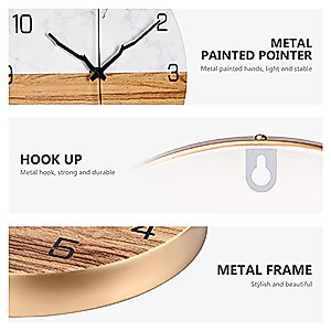 12 Inch Modern Silent & Non-Ticking Decorative Wall Clocks for Living Room Home,Office,School,Bedroom,Battery Operated (02)