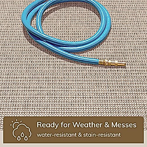 Well Woven Medusa Odin Ivory Solid & Striped Border Indoor/Outdoor Flatweave 7'10" X 9'10" Area Rug