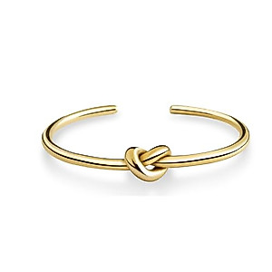 Altitude Boutique Knot Bangle Bracelet Thick 18K Gold Plated (Gold)