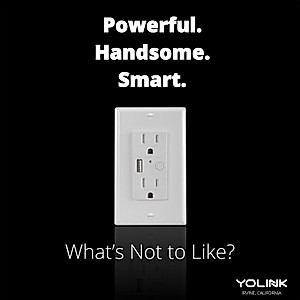 Smart Wall Plug, YoLink 1/4 Mile World's Longest Range Smart in-Wall Outlet 15A Compatible with Alexa Google Assistant IFTTT, App Remote Timer Schedules Scene Automation Control, YoLink Hub Required