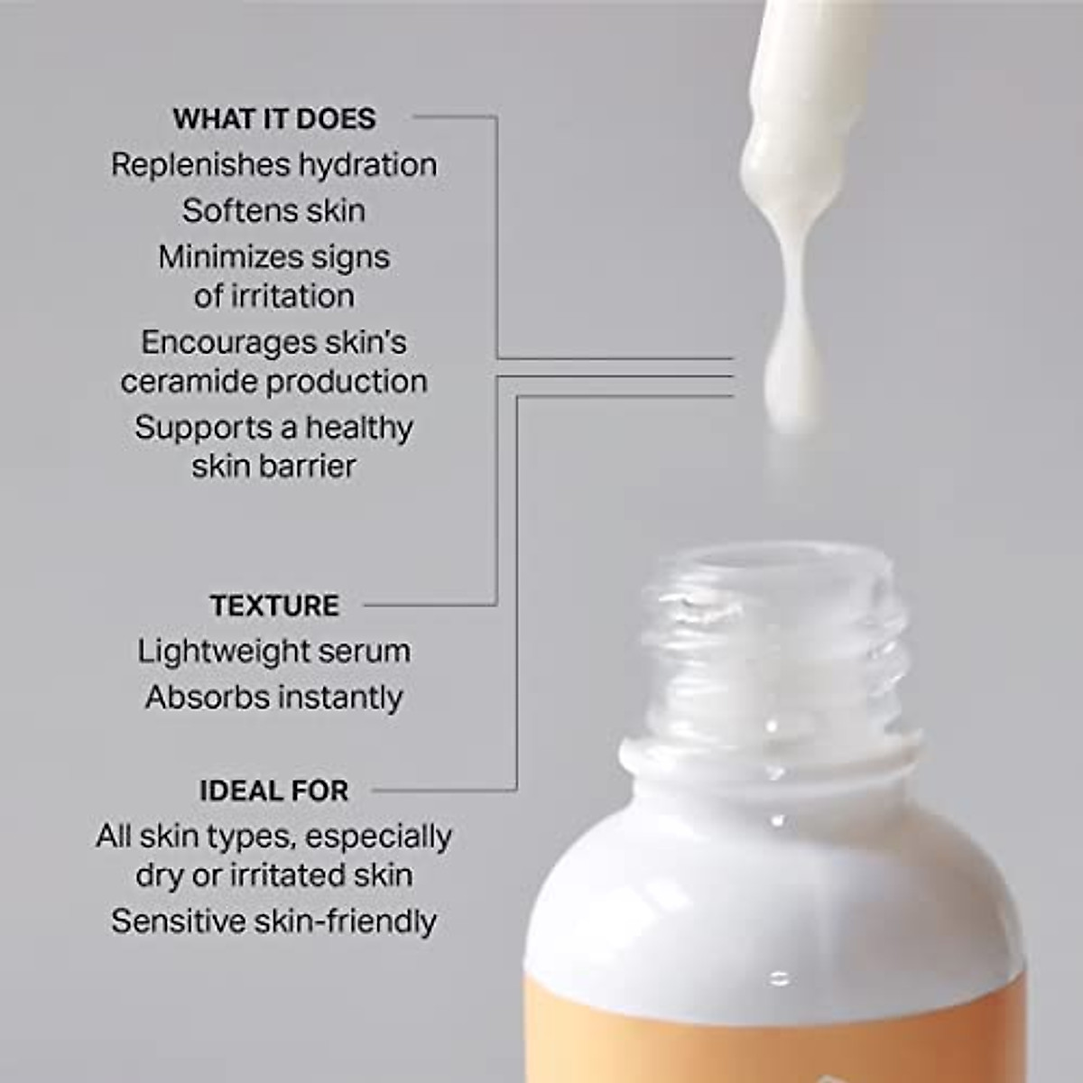 Cocokind Ceramide Serum, Hydrating Serum for Face, Skin Barrier Repair Face Serum with Ceramides, Ceramide Moisturizer and Lactic Acid Serum