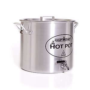 Camp Chef Aluminum Hot Water Pot - For Hot Chocolate & Hot Apple Cider - Hot Water Storage with a Spigot for Dishes - Easy-to-Serve Hot Beverage Dispenser - 20 Quart Pot - About 80 Servings