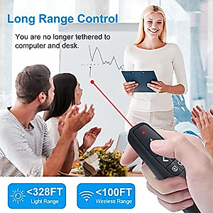Presentation Clickers for PowerPoint, Clicker for Laptop Presentations Remote, USB Wireless Presenter Remote, Power Point Remote Clicker for Computer/Mac/PPT/Google Slide Advancer