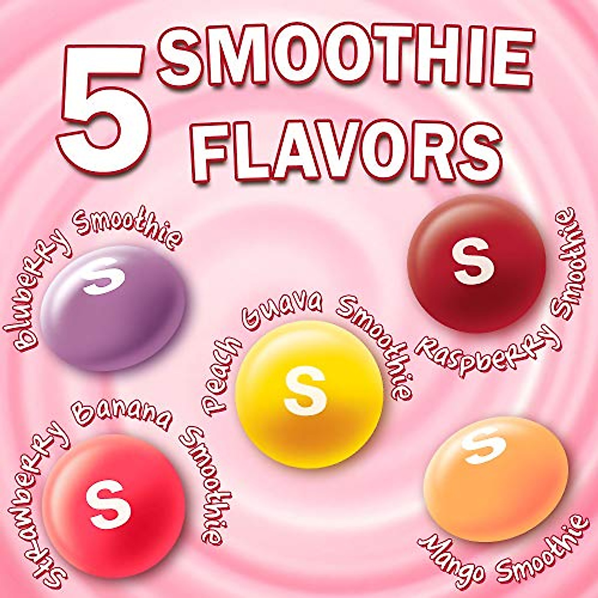 SKITTLES Smoothies Chewy Candy Bulk Pack, Fruit Chews Candy, Sharing Size, 15.6oz, 6-Pack Bulk Box