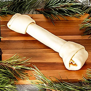 Pet Factory 100% Made in USA Beefhide 13-15" Knotted Bone Dog Chew Treat - Natural Flavor, 1 Count/1 Pack