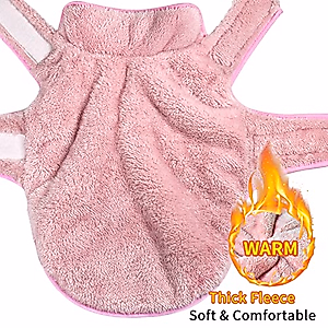 Malier Dog Winter Coat, Reversible Fleece Dog Cold Weather Coats Dog Jacket for Dogs, Windproof Warm Dog Coat Snow Dog Jacket Vest Pet Dog Clothes for Small Medium Large Dogs (Medium, Pink)