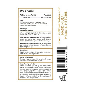 Baby Zinc Balm Stick - All Natural Butt Cream, Mess Free Diaper Rash Cream, Treat & Prevent Diaper Rash, Hypoallergenic, All-Natural, Plant-Derived, Made in USA by Safflower Safari