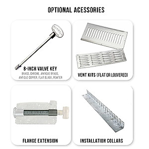 Spotix HPC Square Match Lit Fire Pit Burner Kit (FPSSQ24KIT-PAN-LP-MSCB) with 24x24-Inch Burner and 30x30-Inch Flat Pan, Propane, Polished Chrome, with Flange, Key, Valve, Flex Line and Fittings