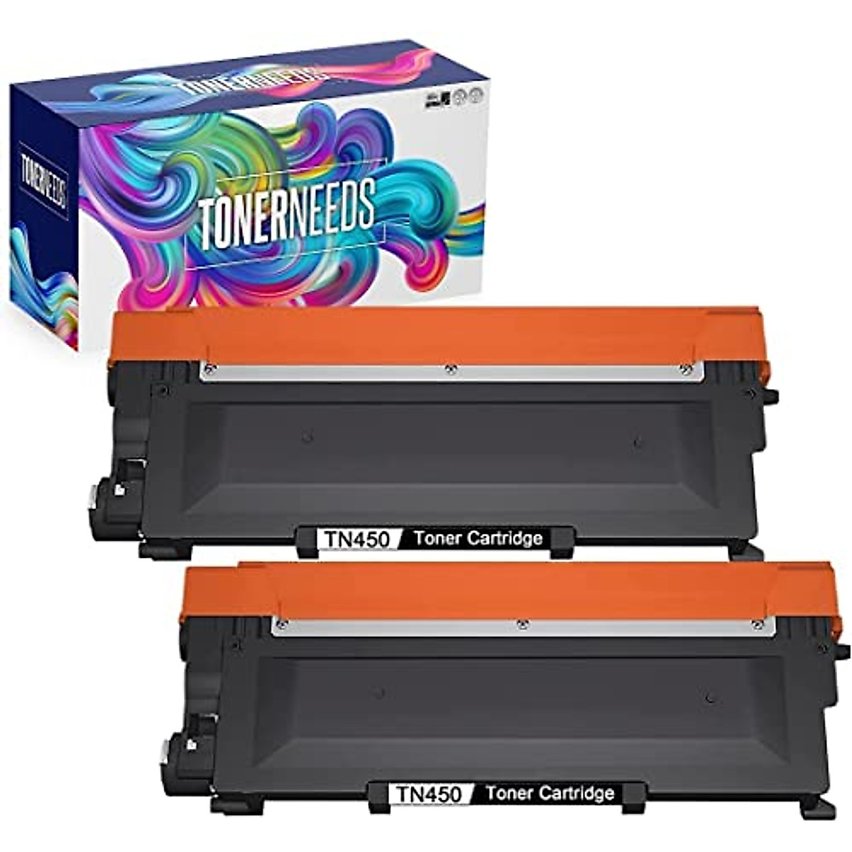 TONERNEEDS Laser Toner Cartridges — Compatible with Brother TN450 — for Brother Printers HL2270DW, HL2280DW, HL2230, HL2240, MFC7360N, MFC7860DW, DCP7065DN and IntelliFax 2840 (Black, 2-Pack)
