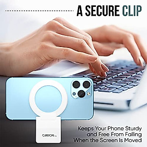 Capstone Continuity Camera Mount for Desktop Monitors with a Flat Back | 30 Degree Tilt for Desk View | Connects via MagSafe | for iPhone 12, 13 & 14 | for iOS 16 + Mac OS Ventura or Later