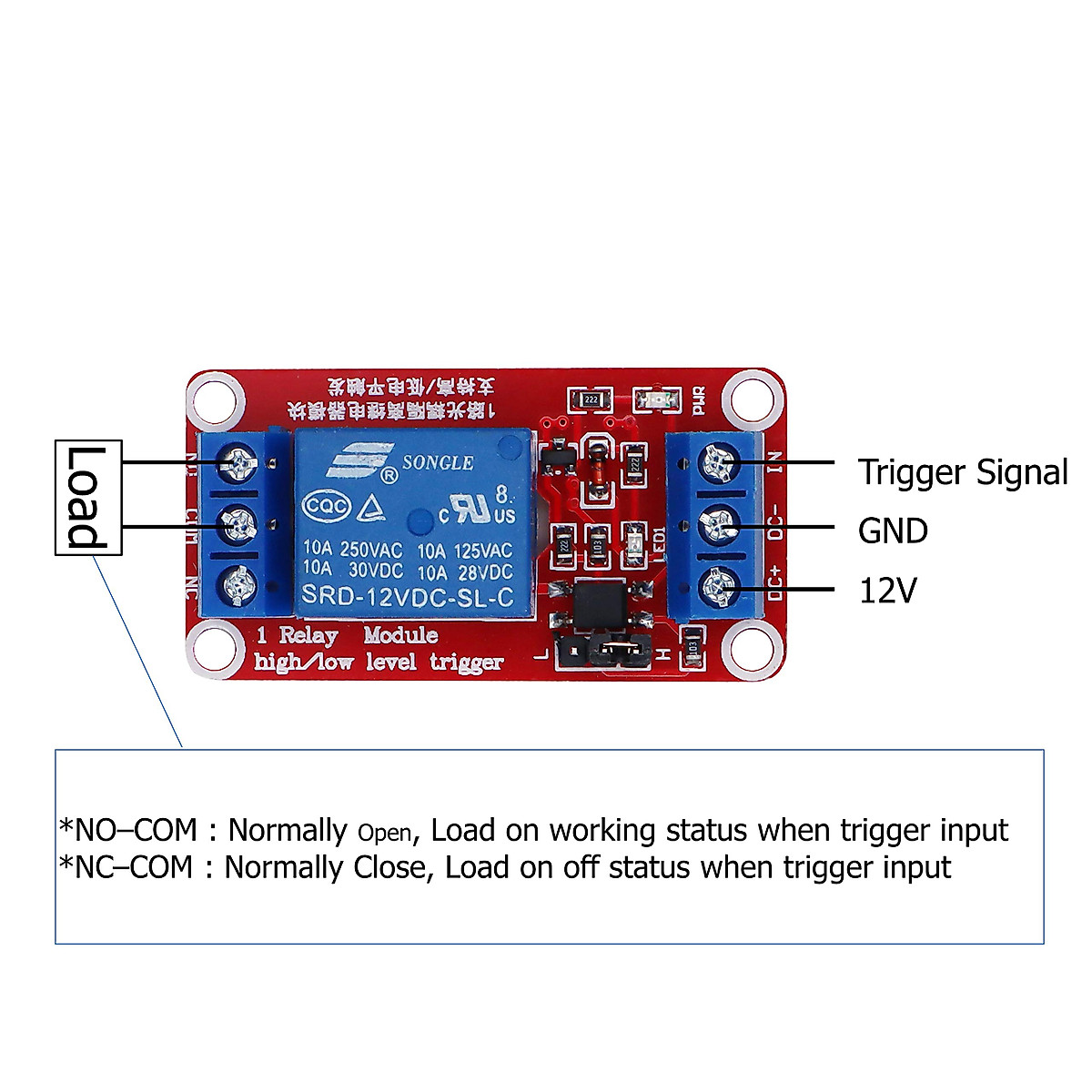Excelity 3-Packs Single-Channel DC 12V Relay Module with Optocoupler for DSP AVR PIC ARM Development