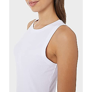 32 Degrees Cool Women's Soft Rib High Neck Comfort Everyday Tank, White, XX-Large
