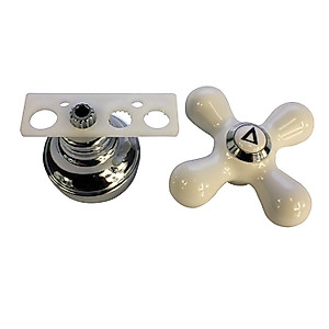 Danco 46004P Cross-Arm Tub/Shower & Sink Faucet Handle, Fits 2-3 Handle Faucets, Does NOT FIT Delta & Moen FAUCETS, Chrome/White Porcelain 2-Pack