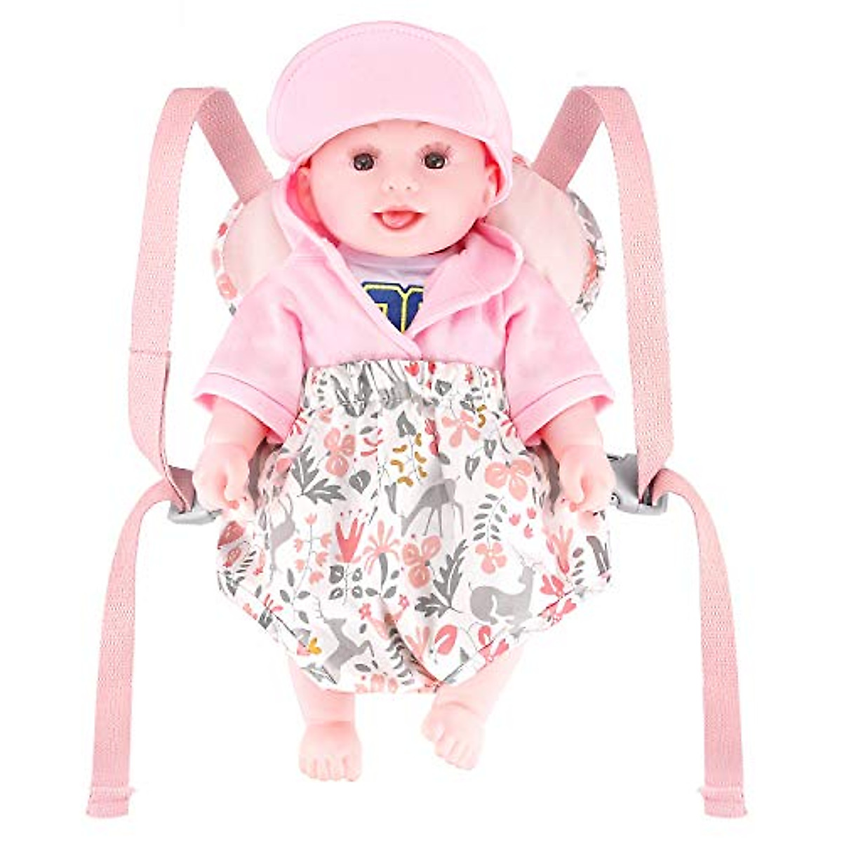 GAGAKU Baby Doll Carrier Doll Accessories for 18-inch Dolls IKEA Doll Reborn Baby Doll Bitty Baby American Girl Doll Carrier for Little Girls – Pink (Reindeer)