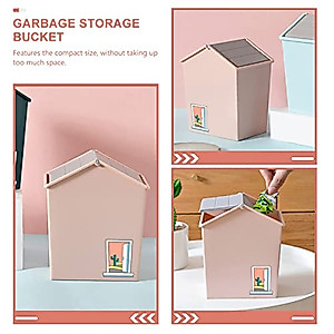 Cabilock 4pcs Desktop Trash can Small Rubbish can Waste Bin Rubbish Storage can Rubbish Container Cute Trash can Work Desk Decor car bin Waste Paper Bucket Office Waste Paper bin with Cover