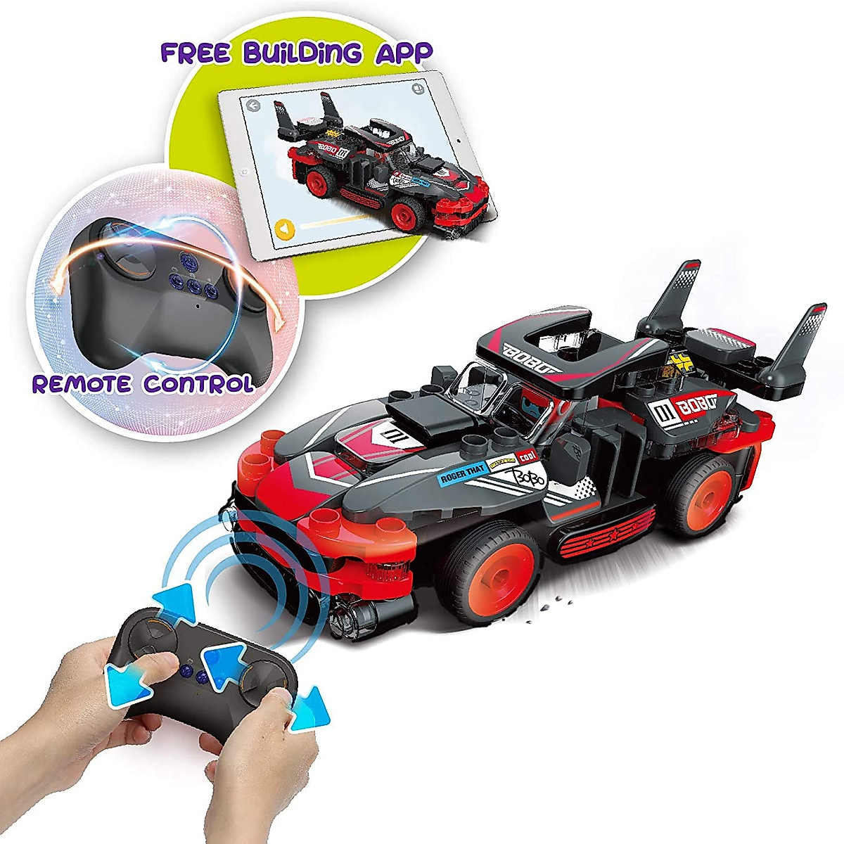 BOTZEES Toy Car Model Building Kit Racing Cars 8-in-1 STEM Car for Kids and Car Fans (107 Pieces)