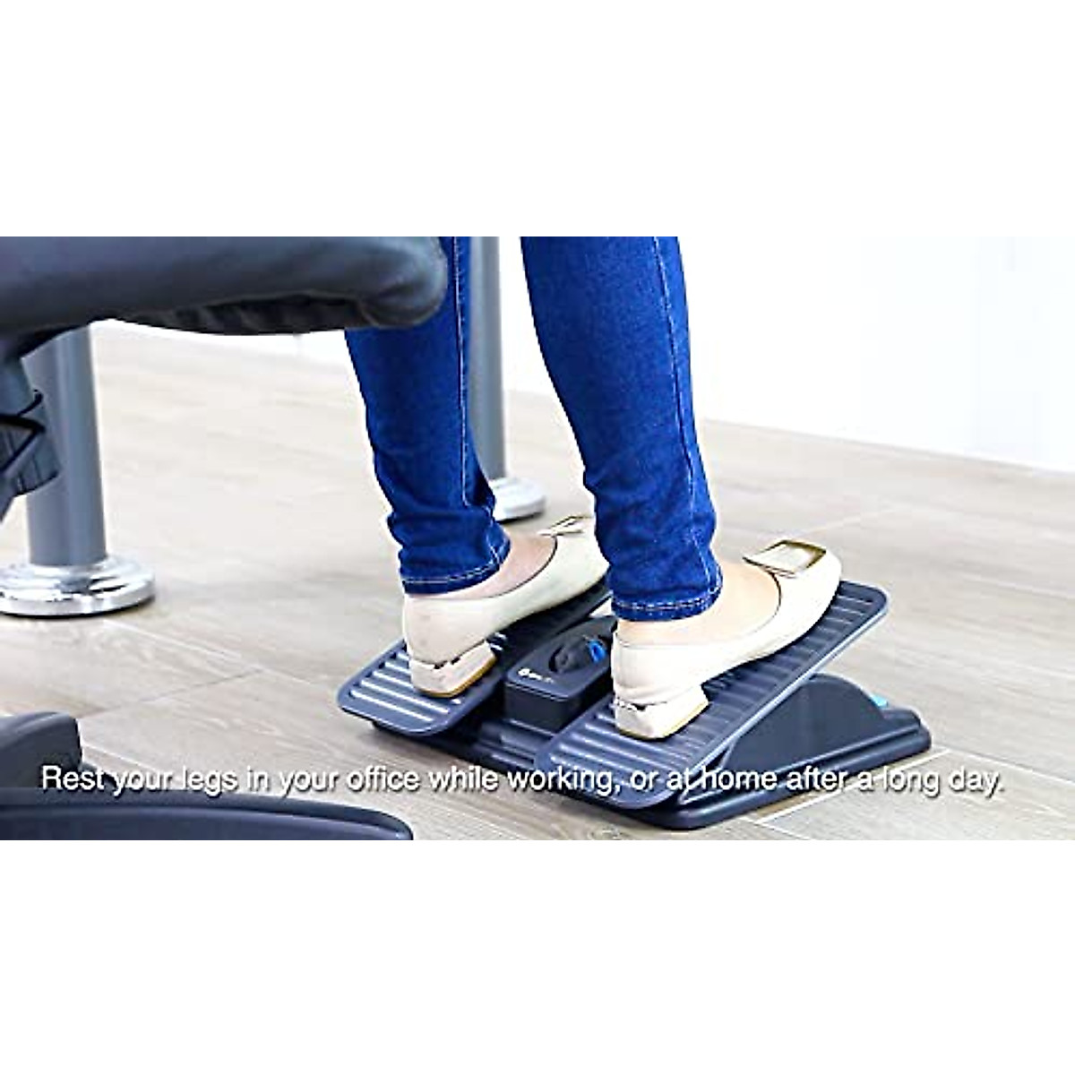 Balance 1 Ergonomic Office Footrest for Sitting Posture Correction Footrest with Massage Roller Under Desk Footrest for Home, Office (Grey)