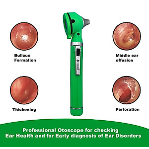 Cross Canada 11-084 Physician Fiber Optic LED Pocket Otoscope Diagnostic Set - Green