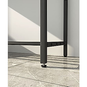 LAATOOREE Console Table, 41.7" Industrial Entryway Table with Shelf, Narrow Sofa Table for Hallway, Entrance Hall, Foyer, Corridor, Living Room - Wood Look Metal Frame - Rustic Brown