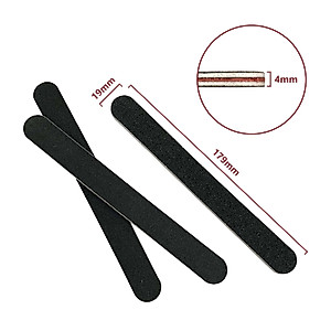 20 Pack 100/180 Grit Nail Files, Black Professional Reusable Emery Boards Manicure Tool for Acrylic Nails, Nail Buffering Files