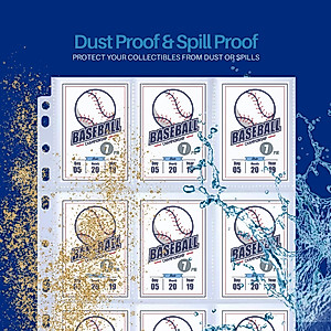 PERFORMORE 9-Pocket Trading Card Binder Sleeves for 3 Ring Binders | Yugioh, Baseball, Pokemon, Sports Card Page Protector Sheets | Plastic Top Loader Pages (25 Pack)