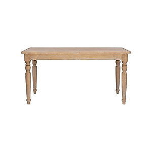 Riverbay Furniture 59" W x 35" D Transitional French Inspired Design Wood Dining Table with Spacious Table Top and Decorative Turned Legs in Light Natural Brown