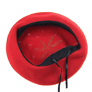 Zasy Wool Felt Strawberry Hat Handmade Casual Wool Beret Classic French Artist Beanies Cap for Women