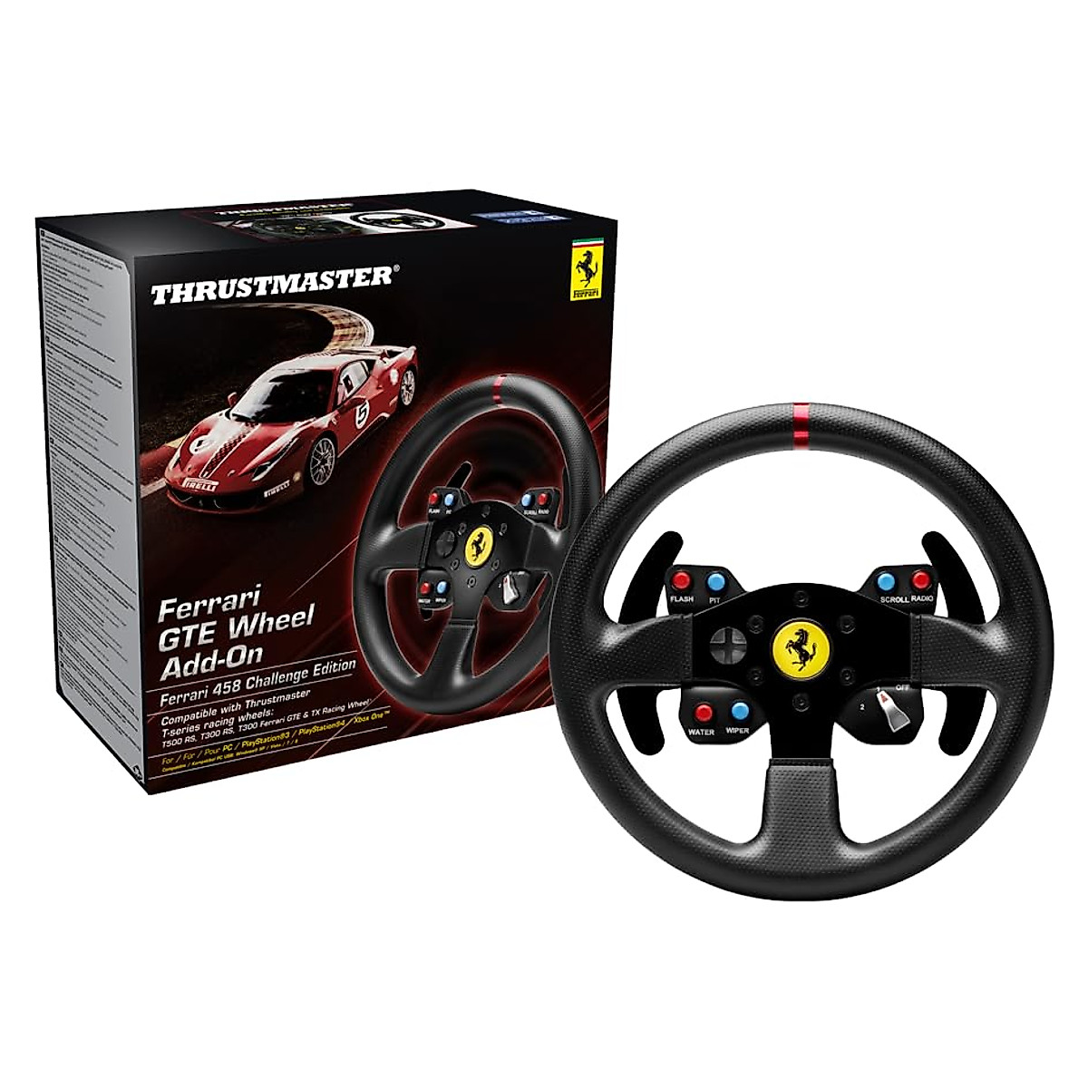 Thrustmaster Ferrari 458 Challenge Wheel Add-On (Compatible with XBOX Series X/S, One, PS5, PS4, PC)