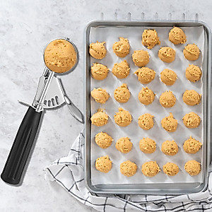 Cookie Scoop Set, Ice Cream Scoop Set, Multiple Size Large-Medium-Small Size Disher, Professional 18/8 Stainless Steel Cupcake Scoop